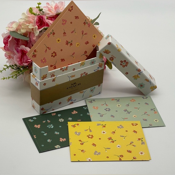 Coach | Other | Coach Floral Print Boxed Notecards | Poshmark